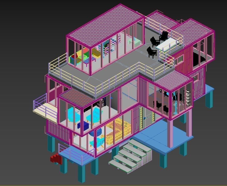 Fully Completed architectural shipping Container House 3D model | CGTrader
