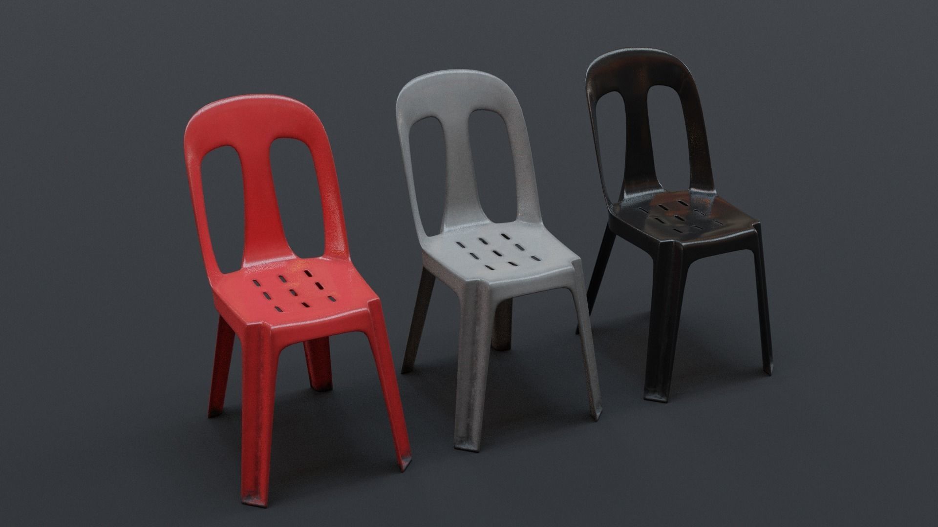3D model Stackable Plastic Chair VR / AR / low-poly | CGTrader