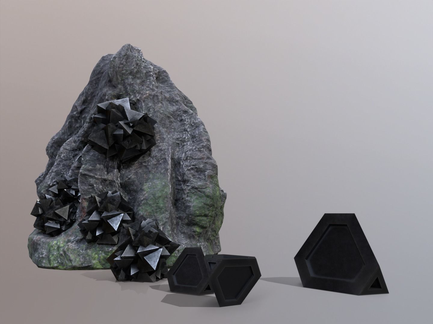 3D model Magnetite ore and refined magnetite resource deposit VR / AR ...