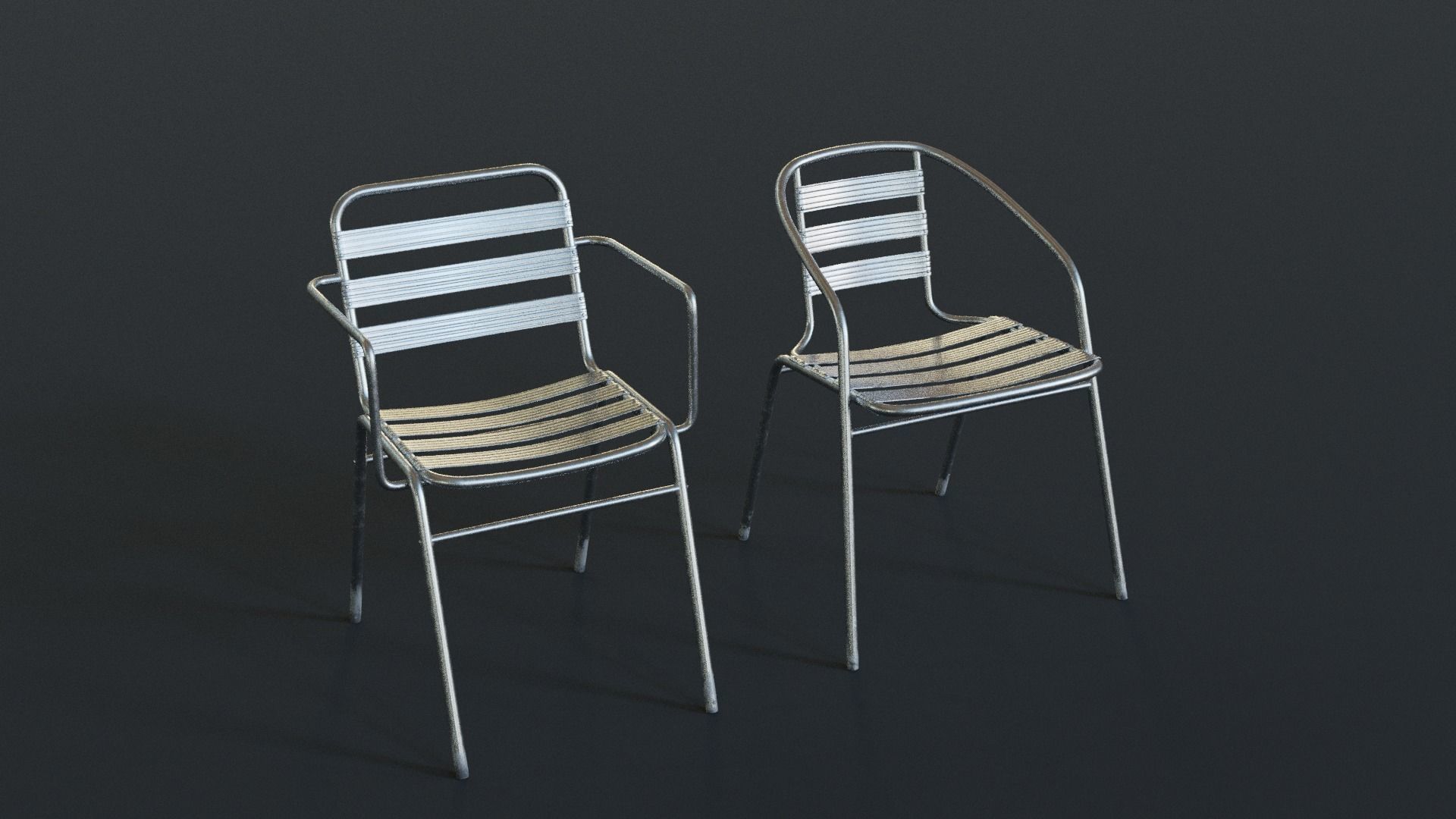 3D model Stackable Stainless Steel Chair VR / AR / low-poly | CGTrader