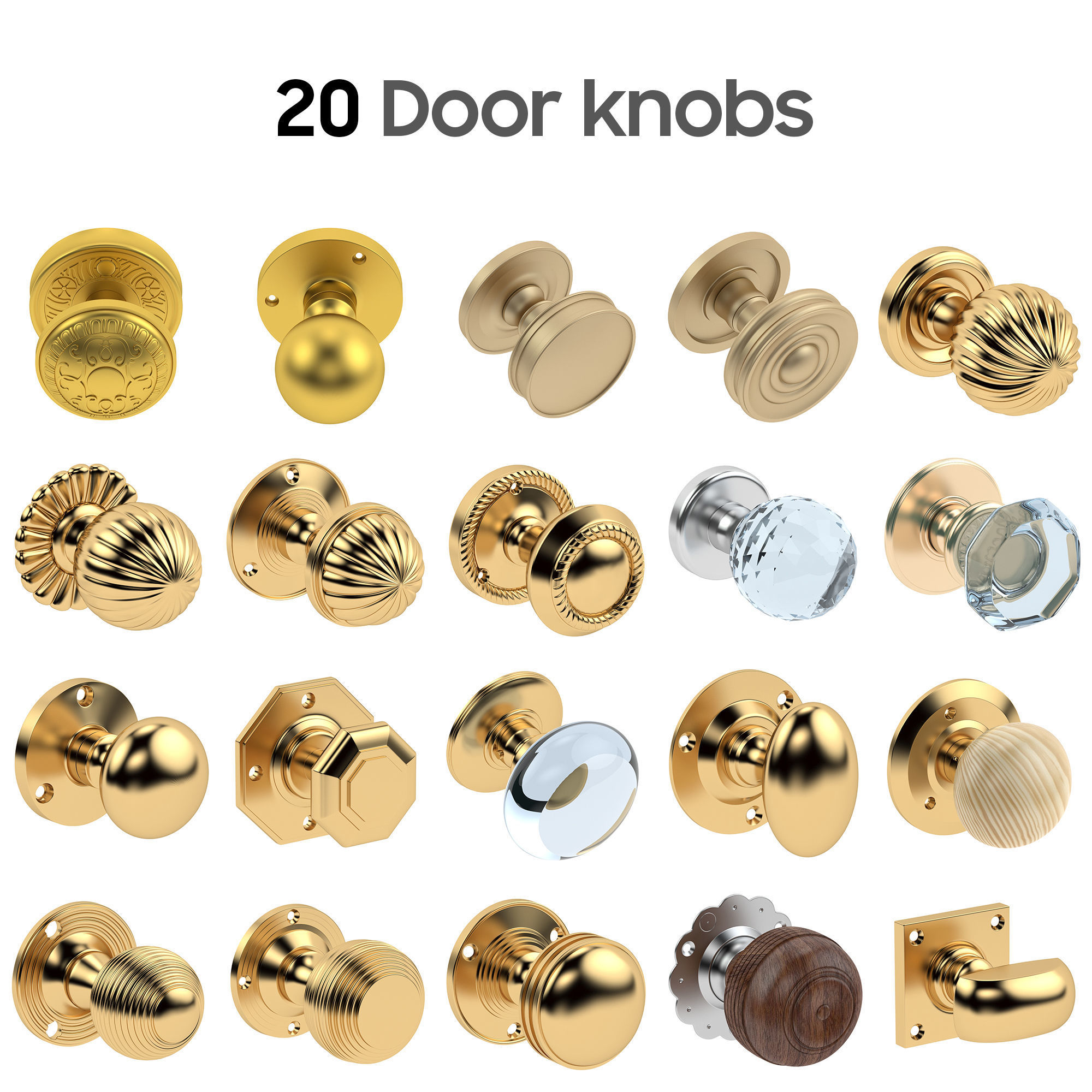100 Door Handles Collection 3D model | CGTrader