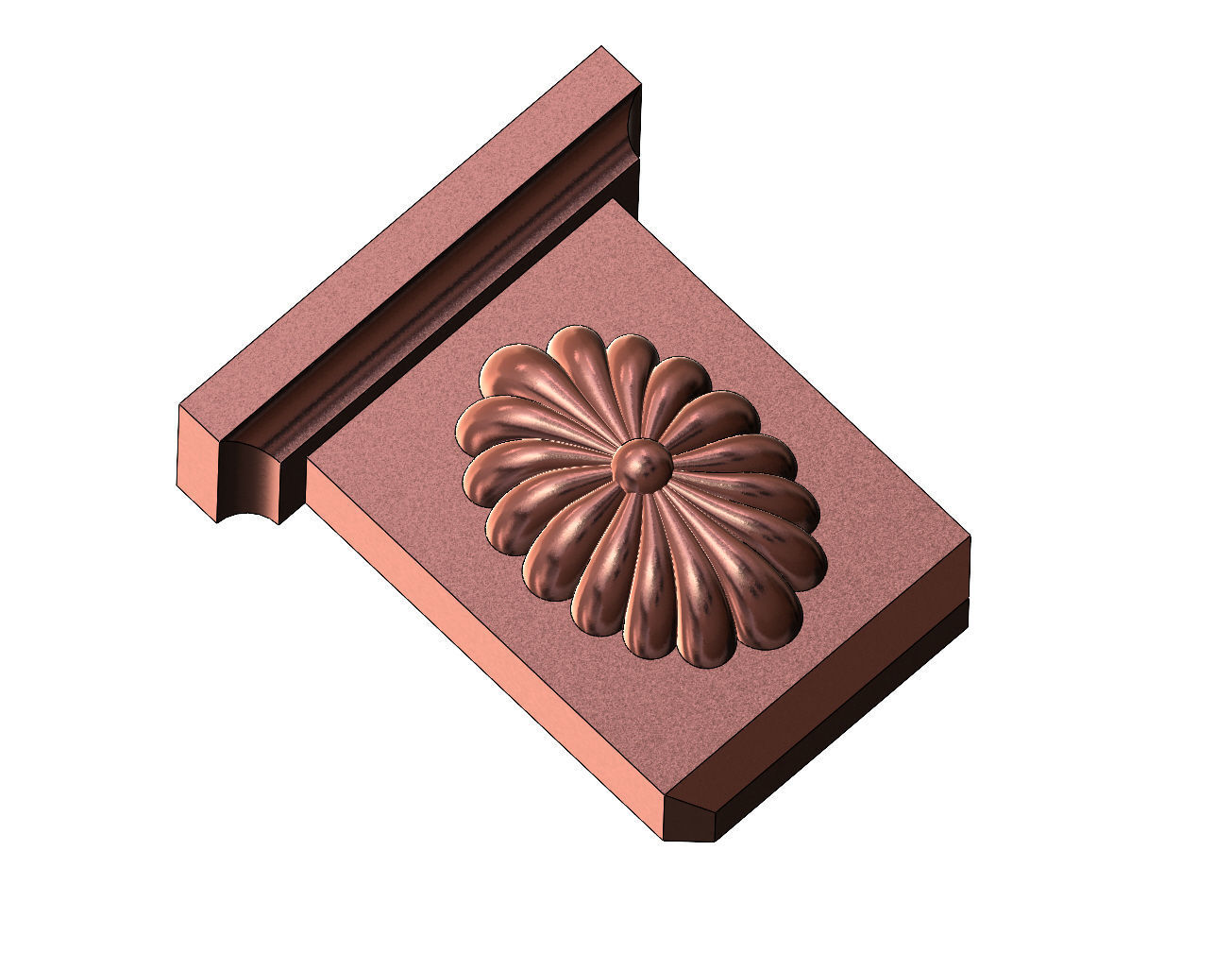 Ribbed oval rosette Colonial decorative corbel and bracket 3D model 3D ...