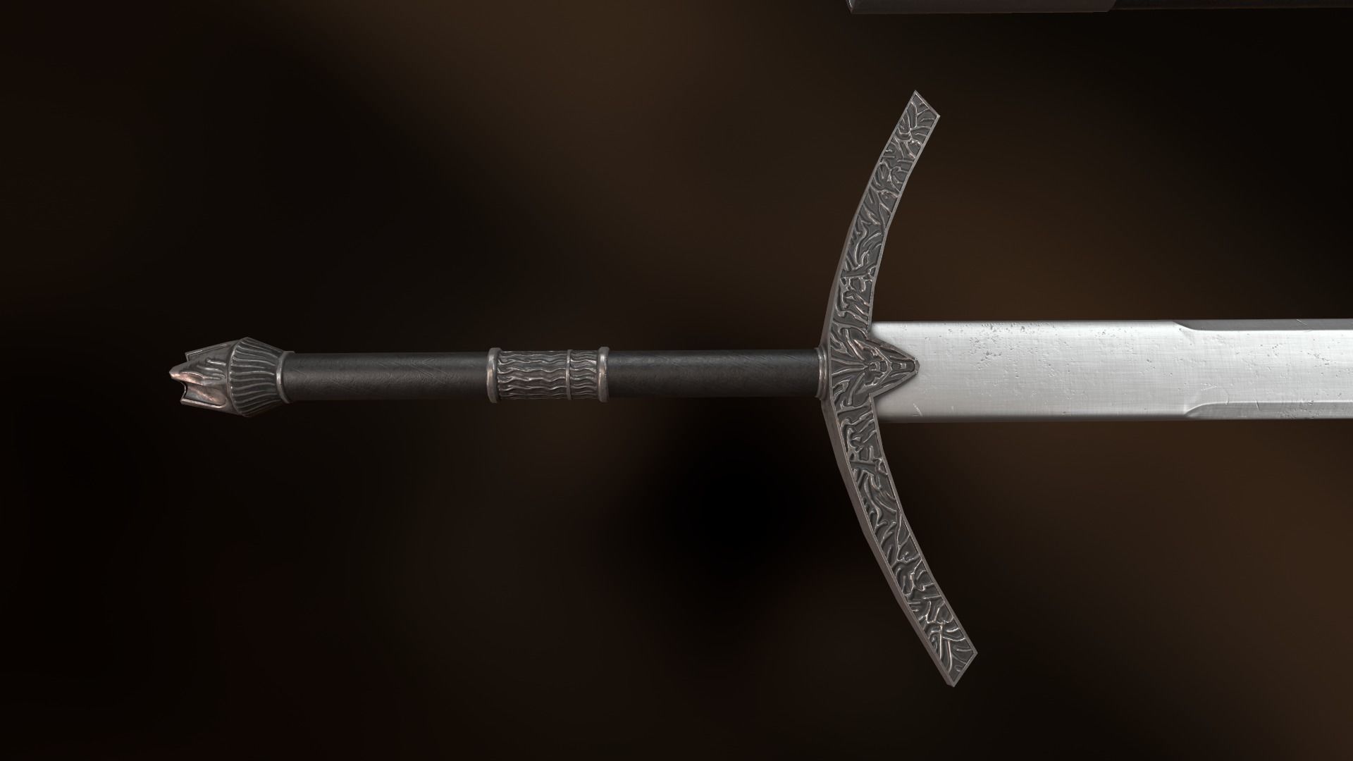 Iron Longsword with Sheath - PBR Low-poly Model free VR / AR / low-poly ...