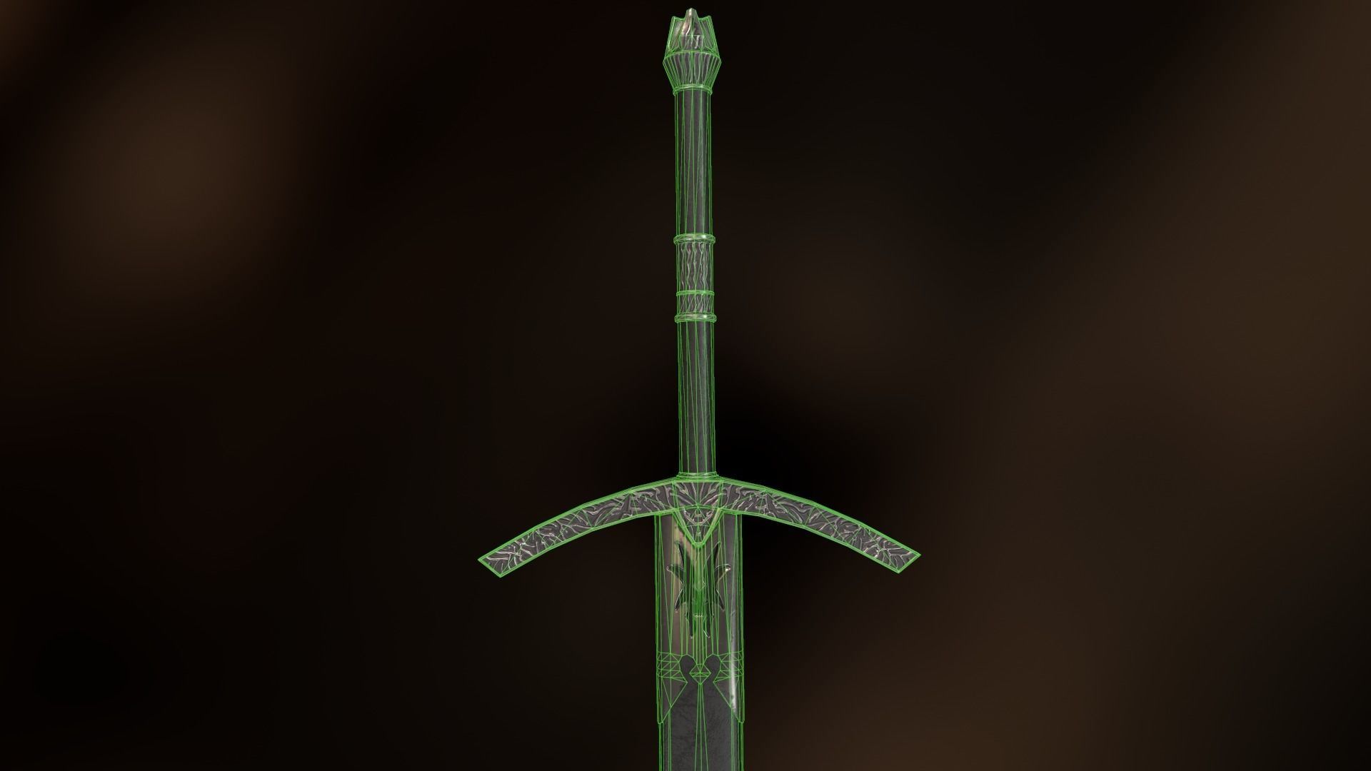 Iron Longsword with Sheath - PBR Low-poly Model free VR / AR / low-poly ...