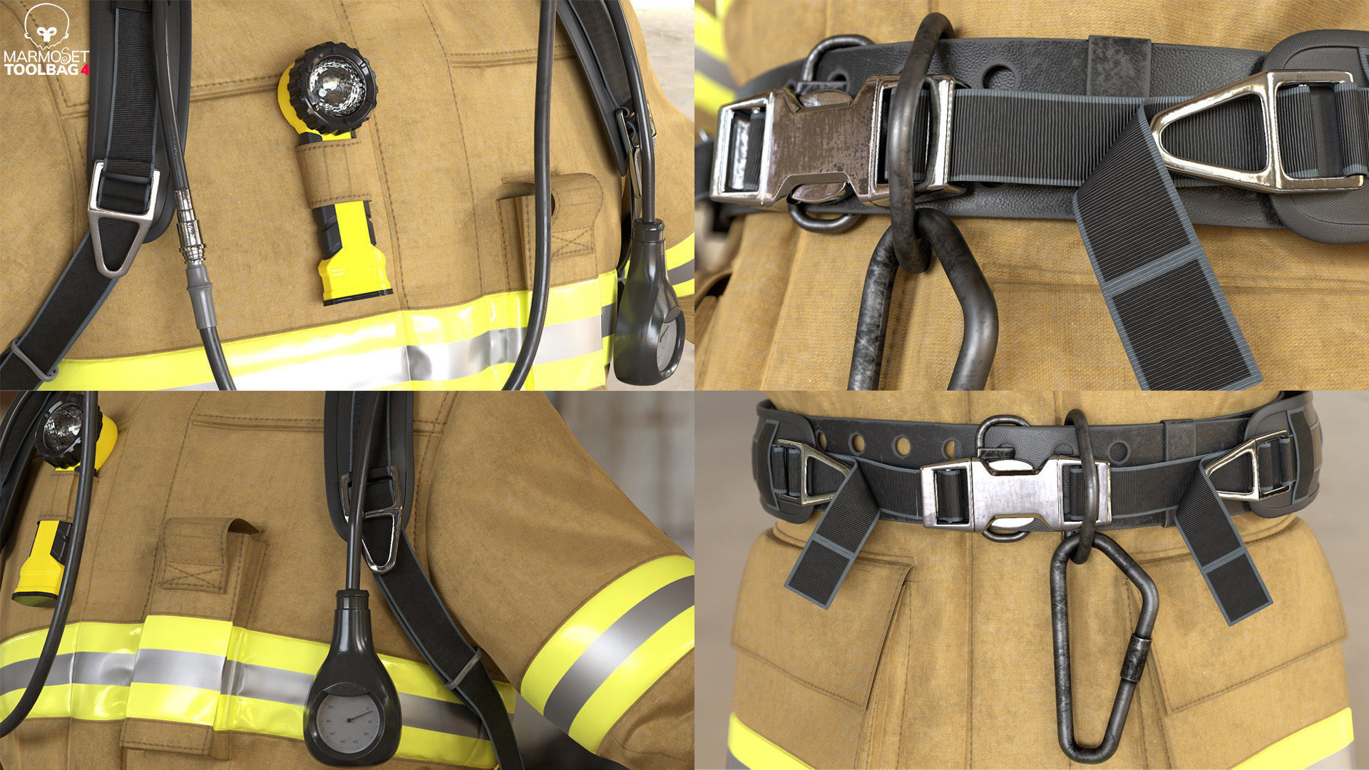 3D model Realistic 3D model of Man Firefighter - Modular - Rigged VR ...