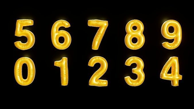 Foil Balloon Numbers 3D model | CGTrader