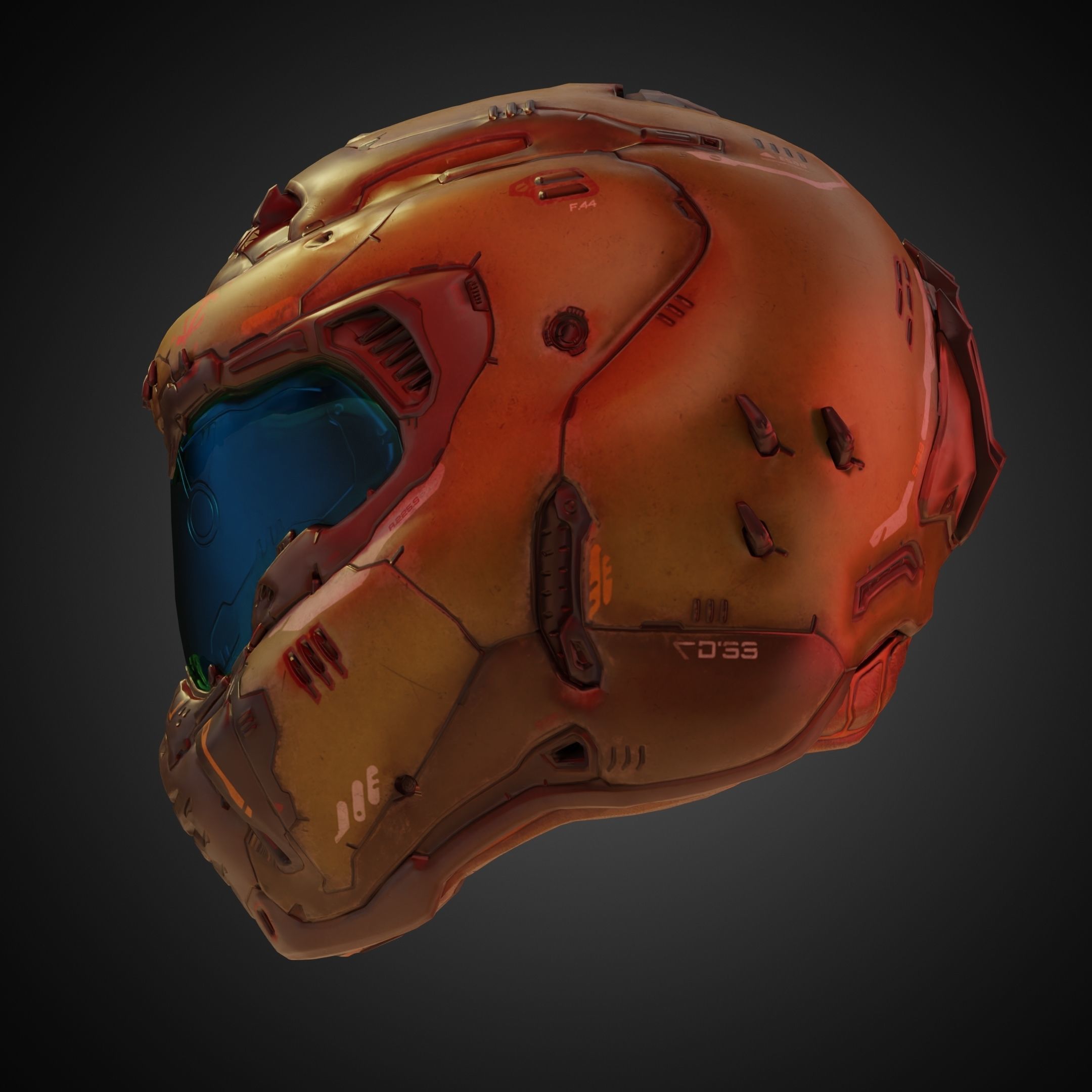 Doom Guy Helmet for Cosplay 3D model 3D printable | CGTrader