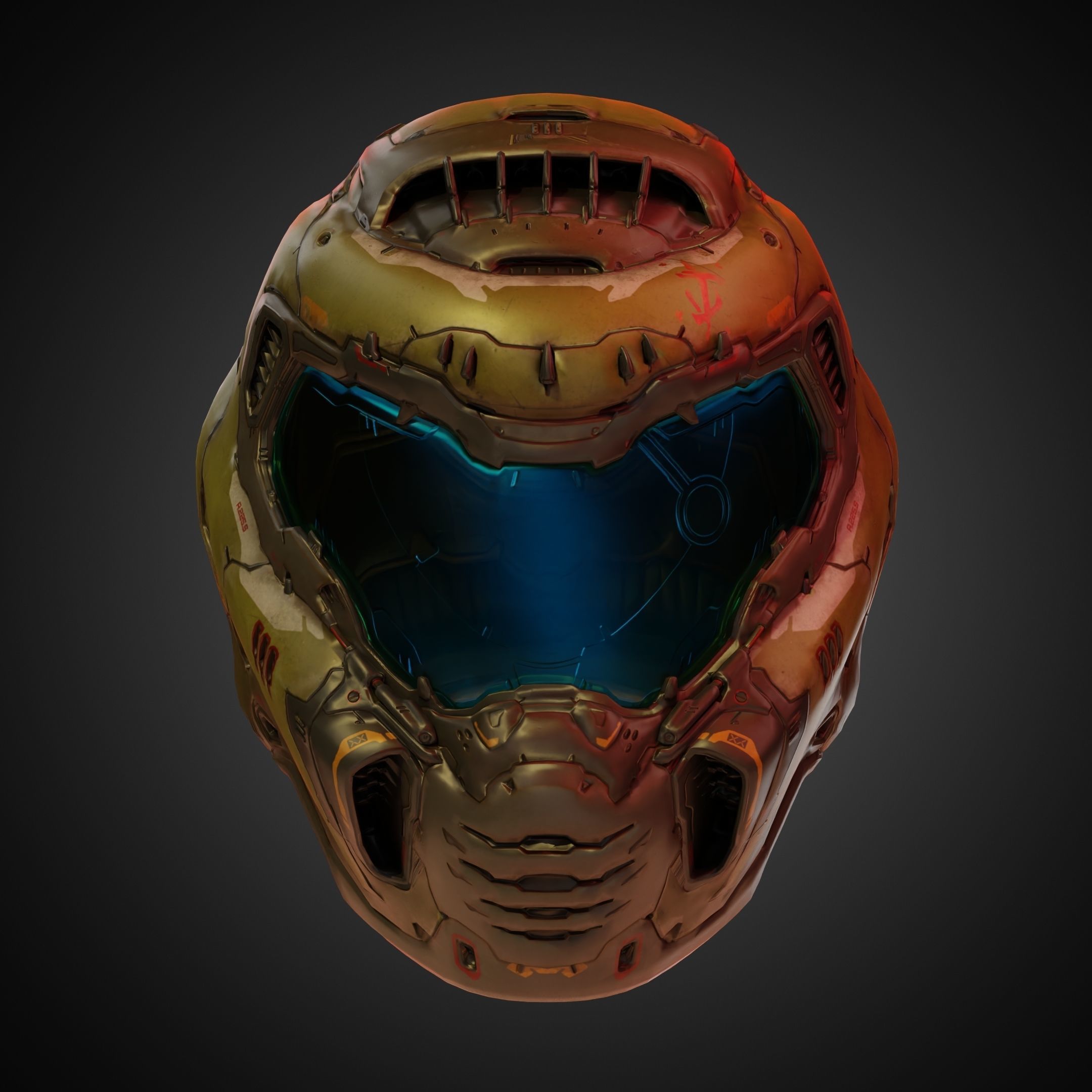 Doom Guy Helmet for Cosplay 3D model 3D printable | CGTrader