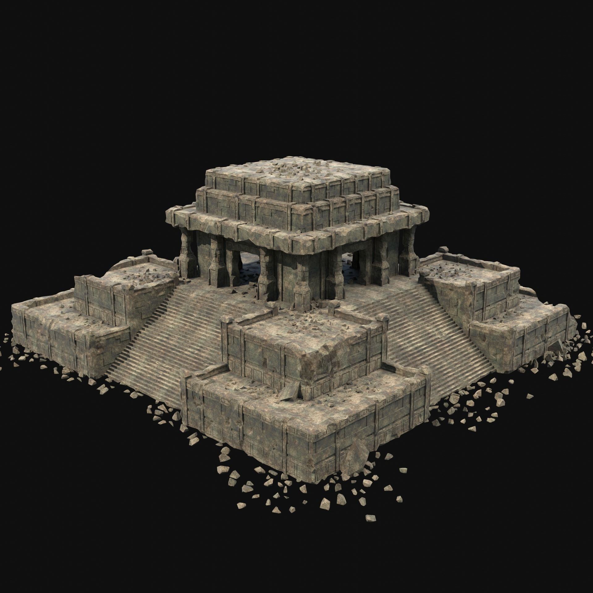 3D model ANCIENT TEMPLE RUINS AZTEC MAYAN INCA PLATFORM RUIN COLLECTION ...