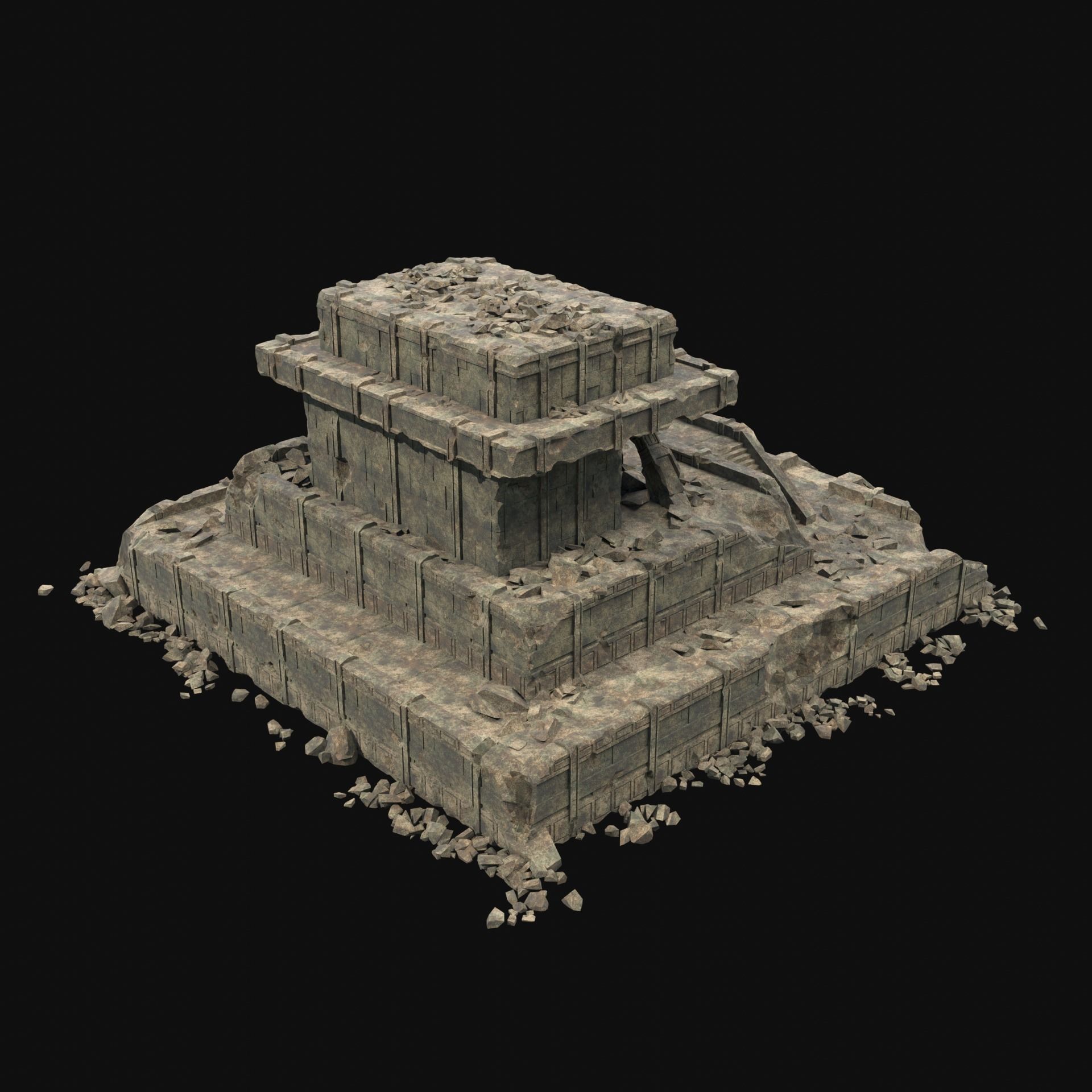 3D model ANCIENT TEMPLE RUINS AZTEC MAYAN INCA PLATFORM RUIN COLLECTION ...
