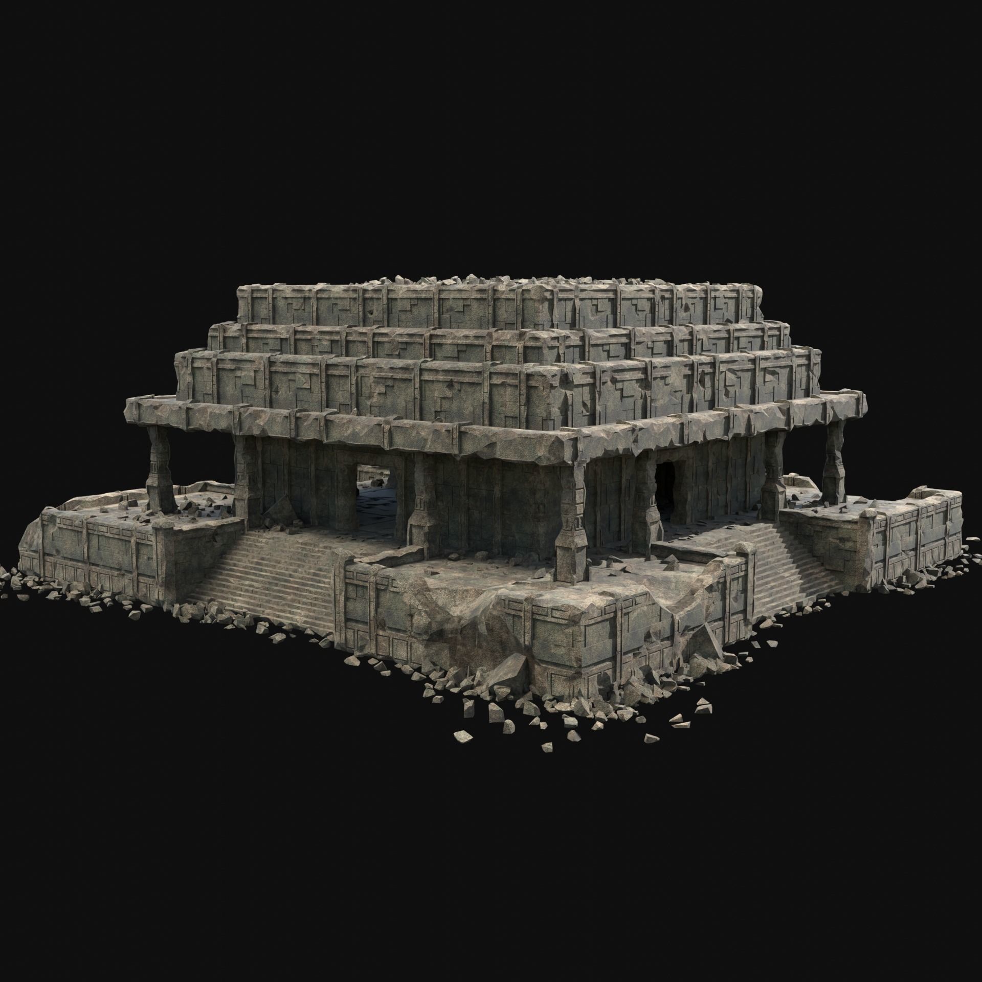 3D model ANCIENT TEMPLE RUINS AZTEC MAYAN INCA PLATFORM RUIN COLLECTION ...