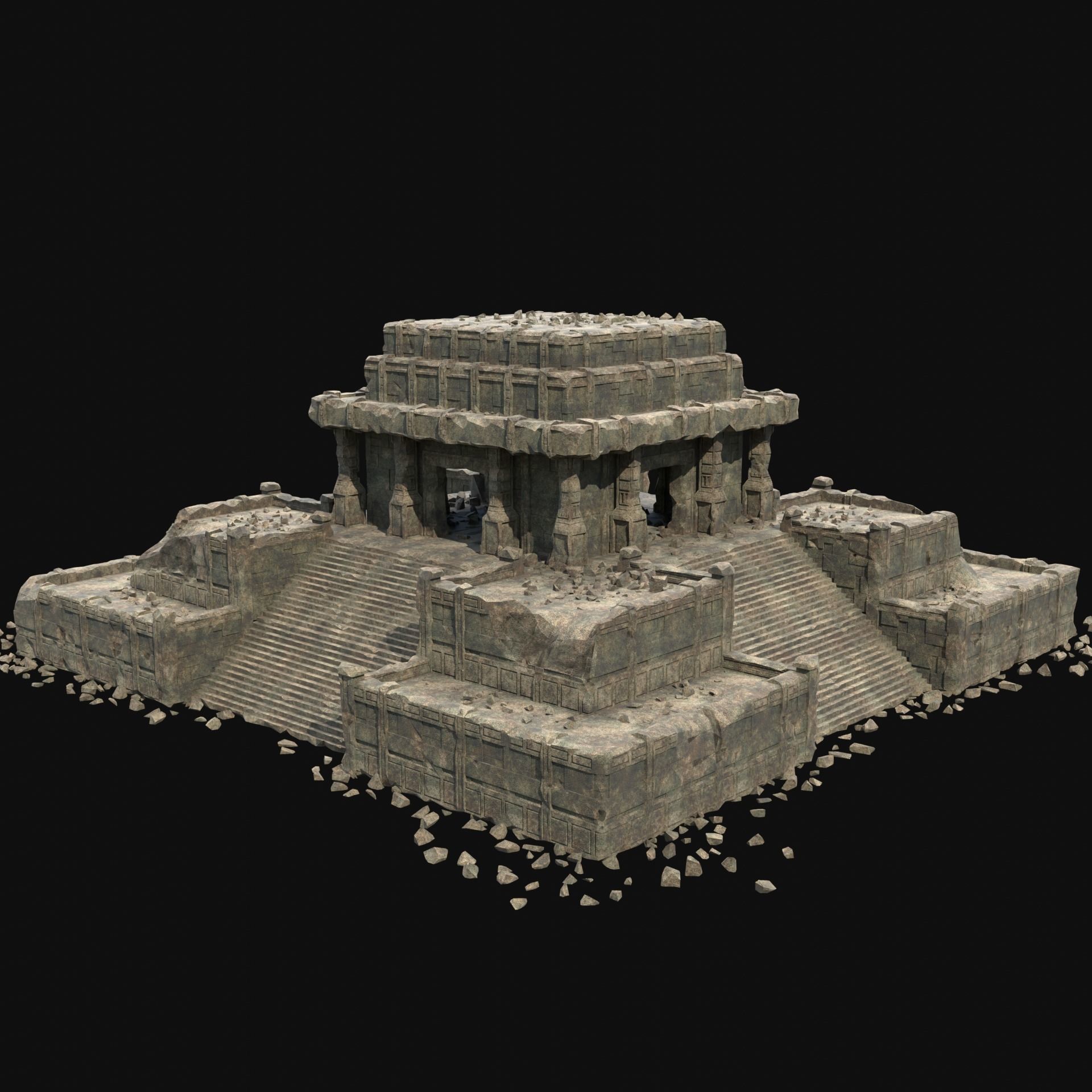 3D model ANCIENT TEMPLE RUINS AZTEC MAYAN INCA PLATFORM RUIN COLLECTION ...