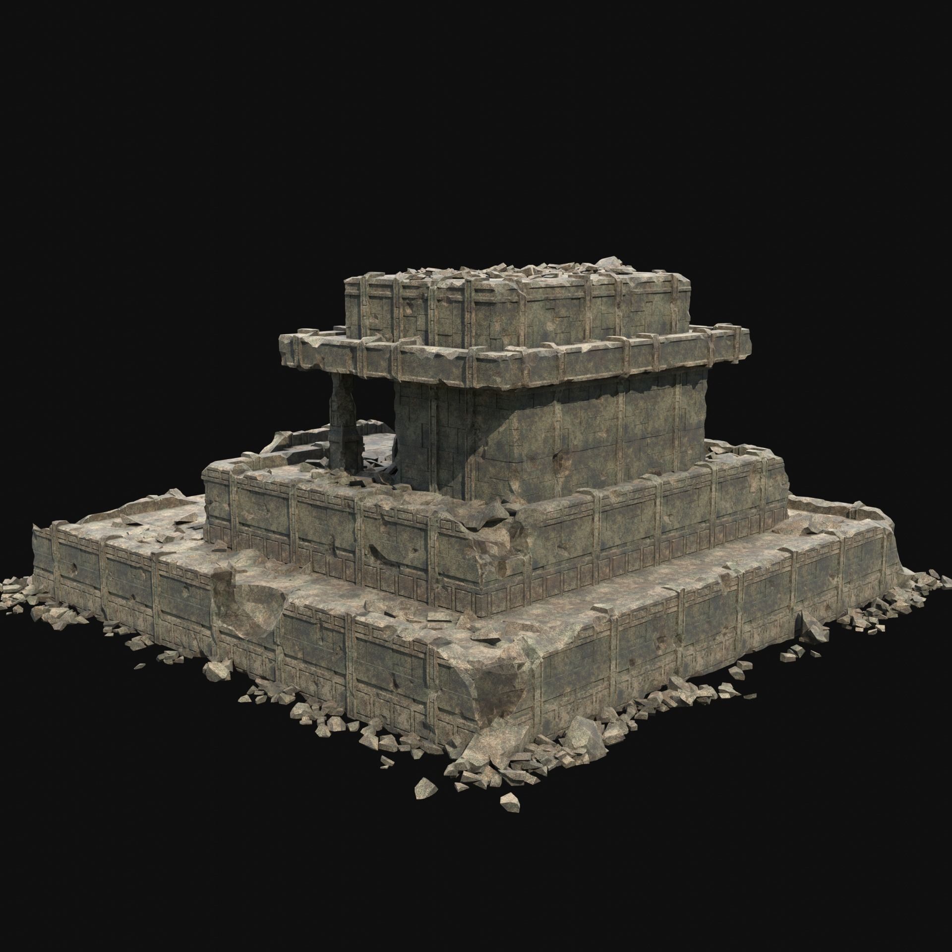 3D model ANCIENT TEMPLE RUINS AZTEC MAYAN INCA PLATFORM RUIN COLLECTION ...