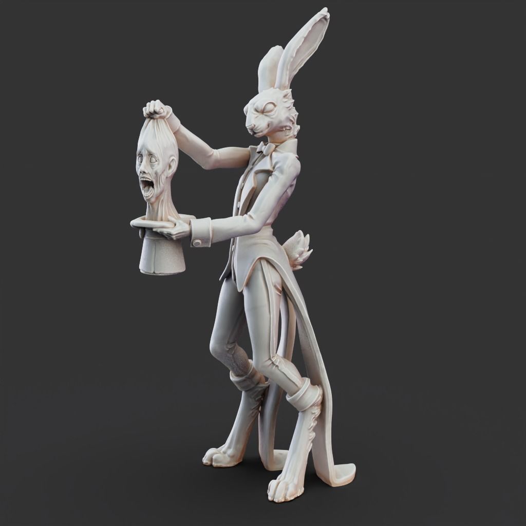 Rabbit Mage - 3D Printable TTRPG - PRESUPPORTED - 32mm Scale 3D model ...