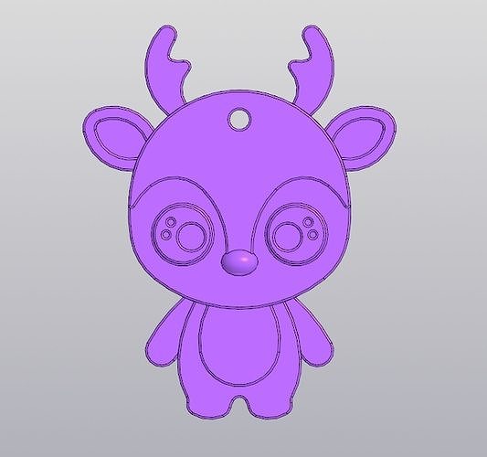 Deer Keychain 3D model 3D printable | CGTrader