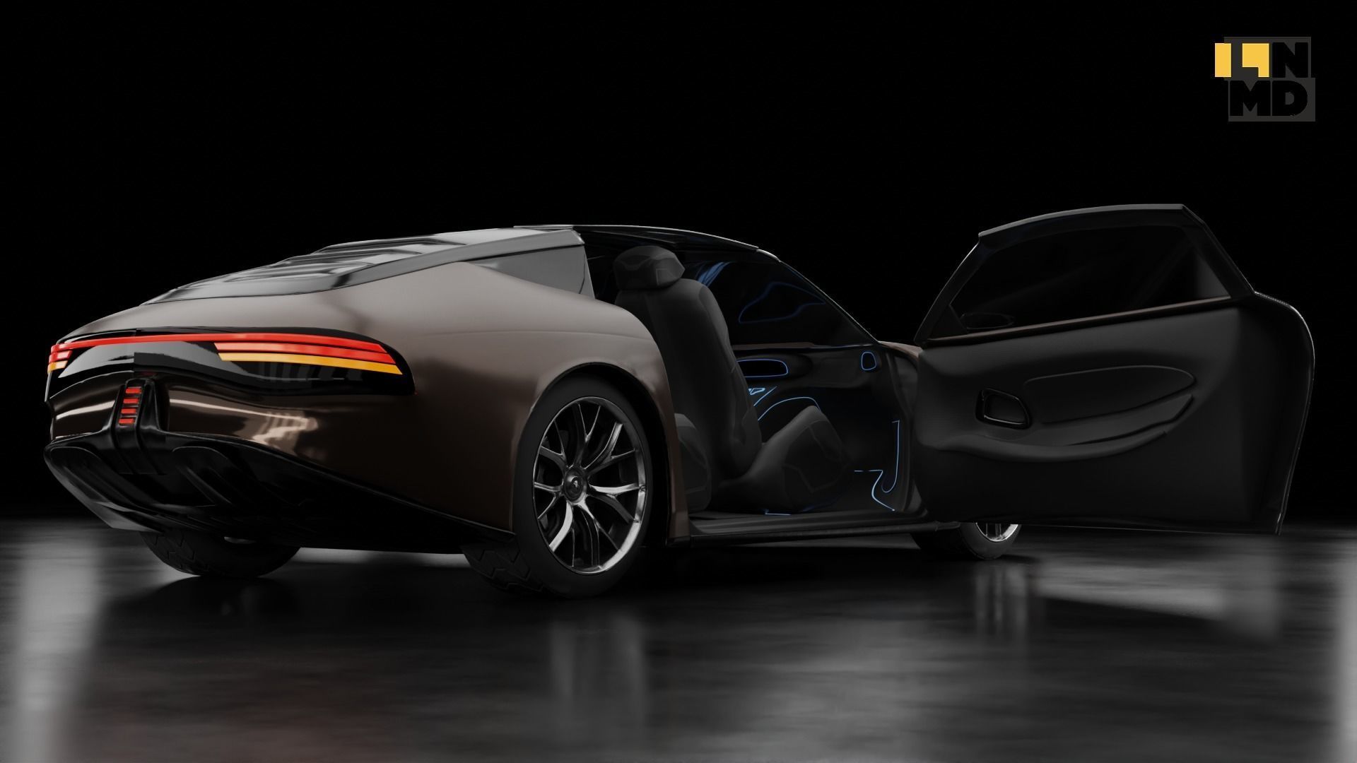 Generic Futuristic Concept Car with Taxi and Police texture 3D model ...