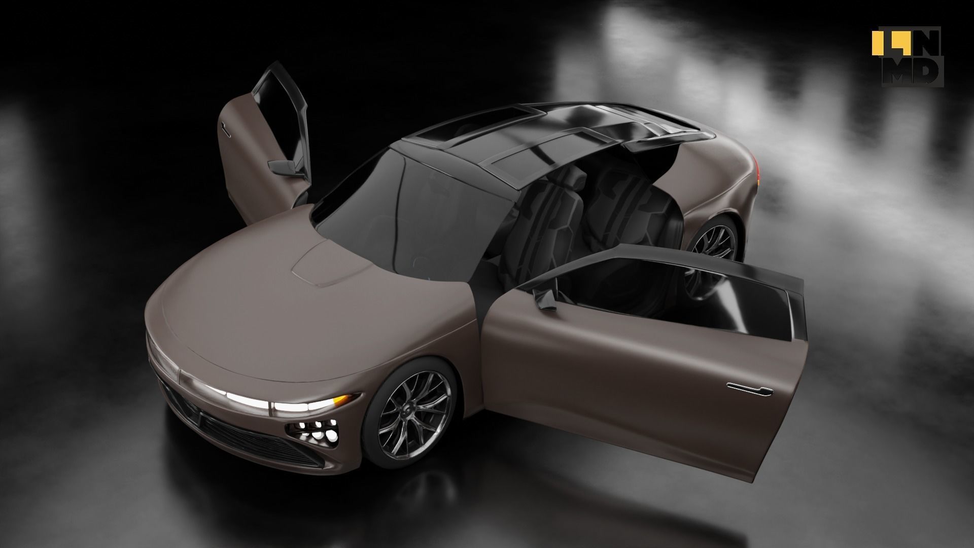 Generic Futuristic Concept Car with Taxi and Police texture 3D model ...