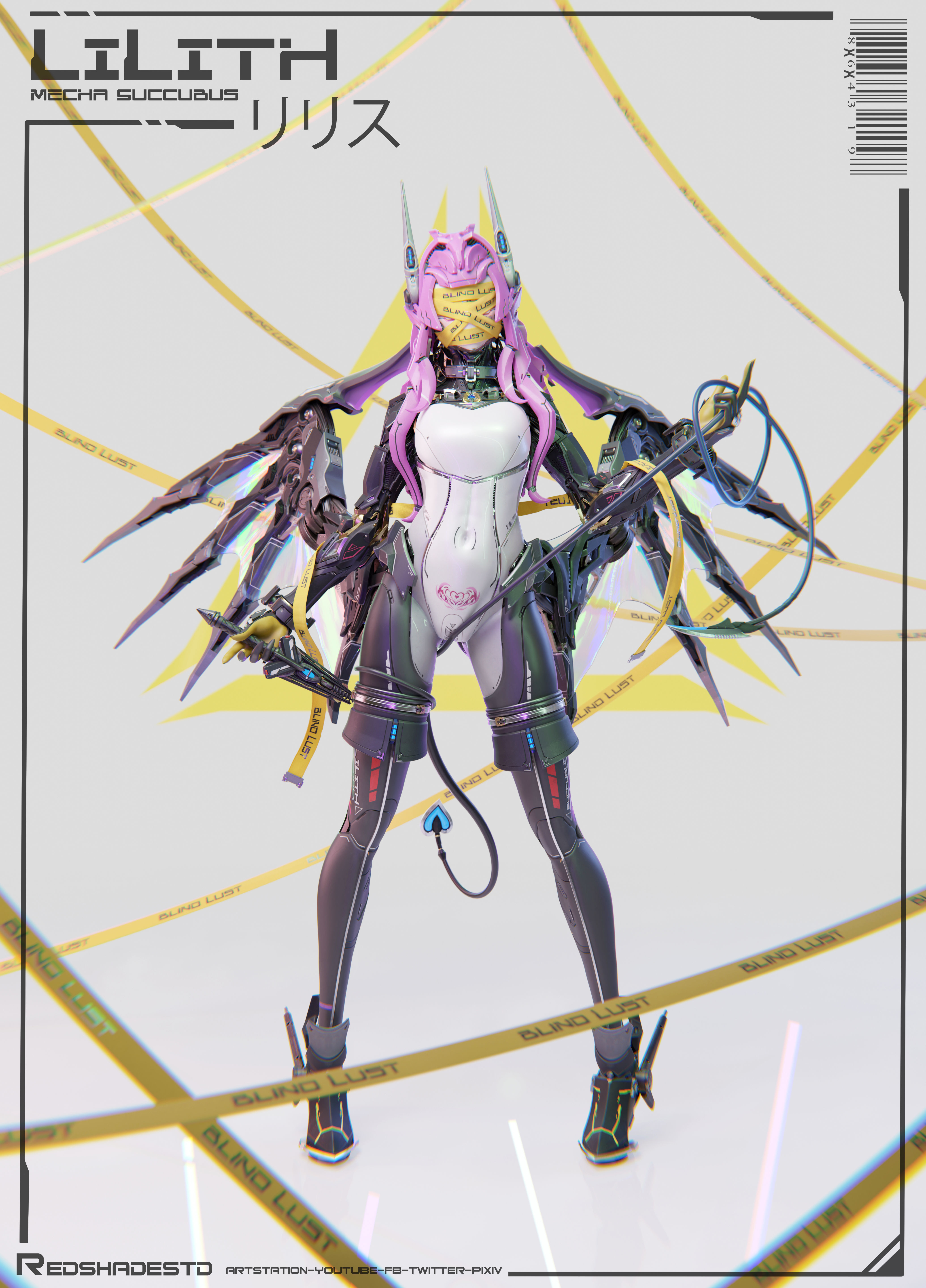 Lilith Mecha Succubus - Project Files 3D model rigged | CGTrader