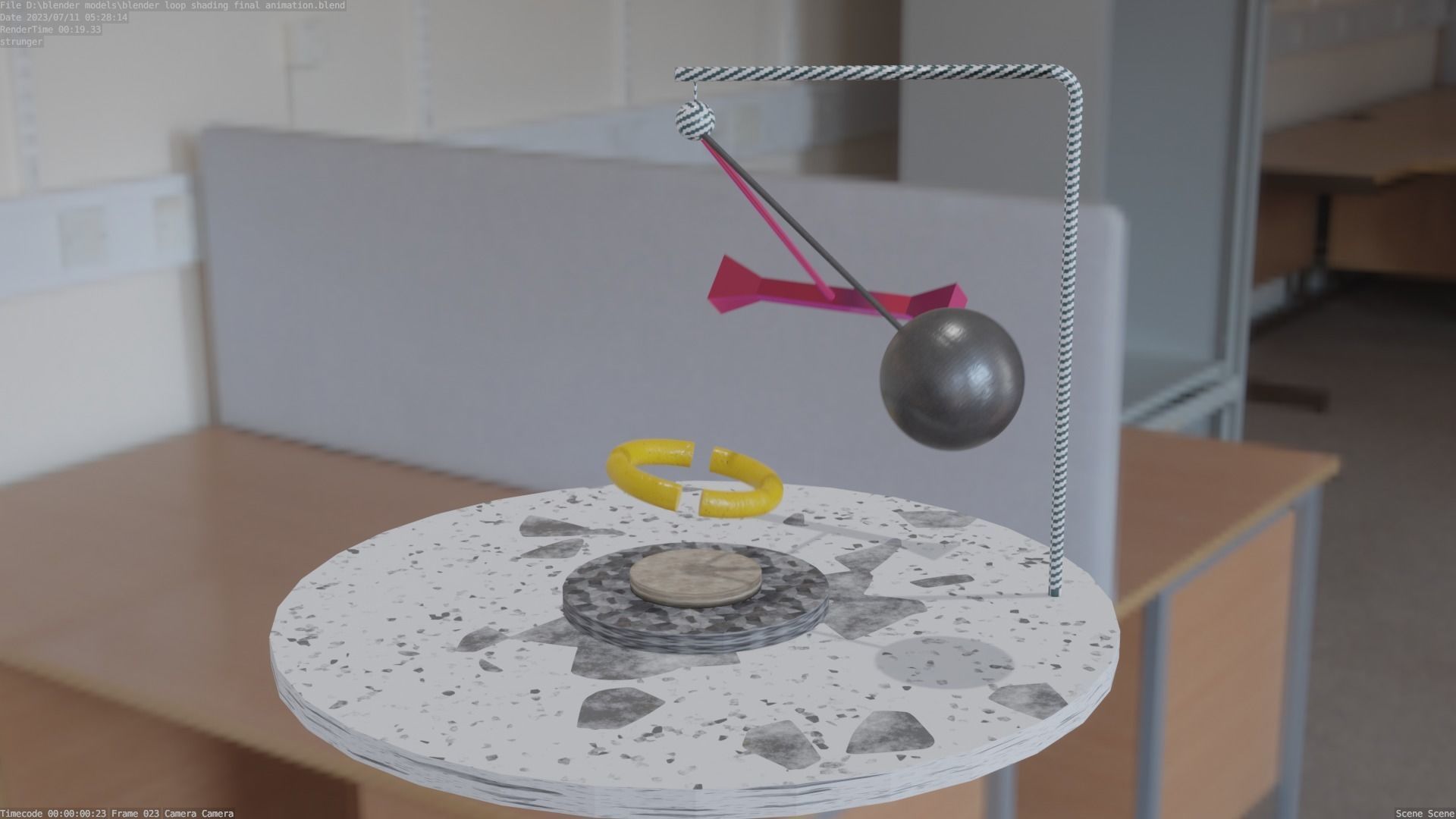 Loop pendulum animation free VR / AR / low-poly 3D model animated ...