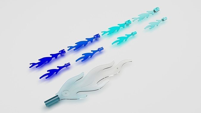 Lego Water Pieces Set 3D model | CGTrader