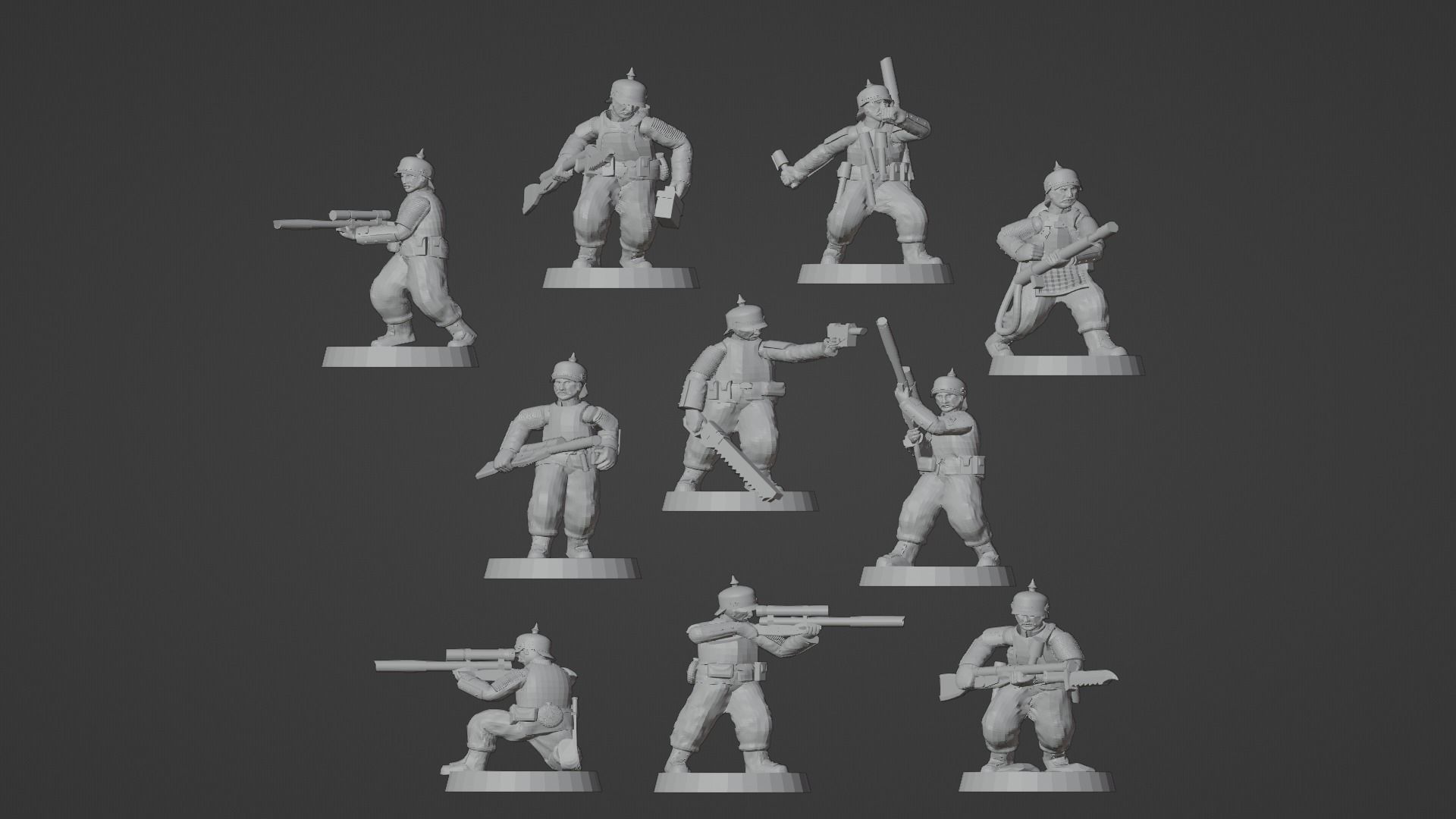 Prussian Space Grenadier Infantry Squad 3D model 3D printable | CGTrader