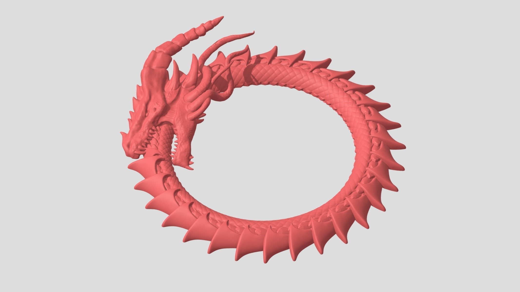 Dragon Eating Its Own Tail 3D model 3D printable | CGTrader
