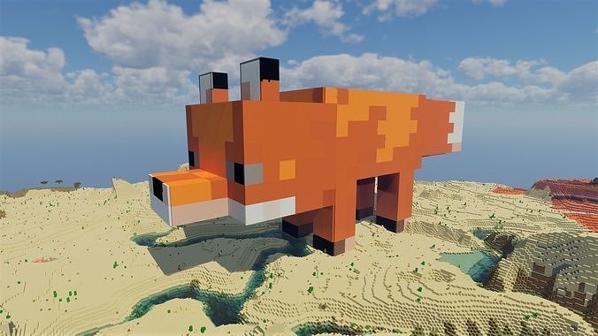 Fox Minecarft Schematic free VR / AR / low-poly 3D model | CGTrader