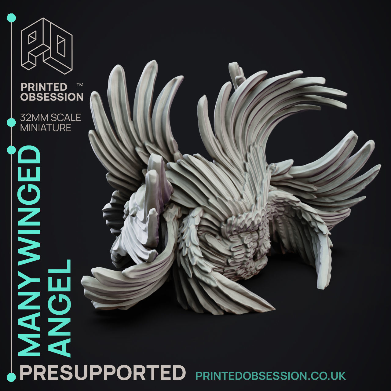 Many-Winged Angel - 3D Printable TTRPG - PRESUPPORTED - 32mm 3D model ...