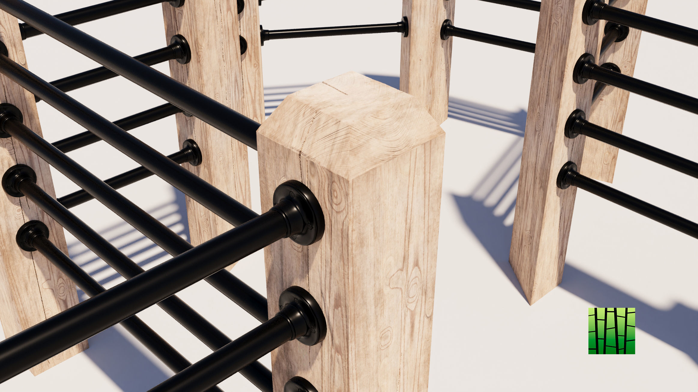 3D model Wood Railings RailClone VR / AR / low-poly | CGTrader
