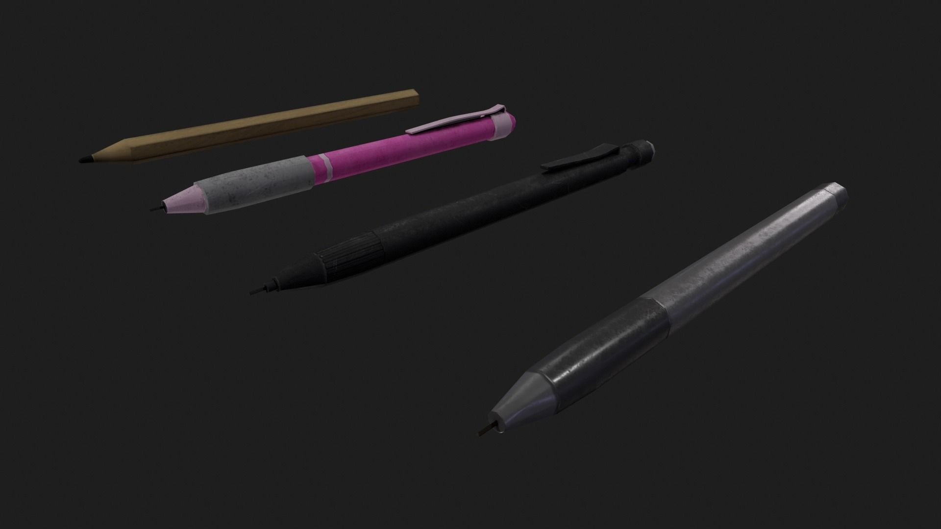 Pens and Pencil free VR / AR / low-poly 3D model | CGTrader