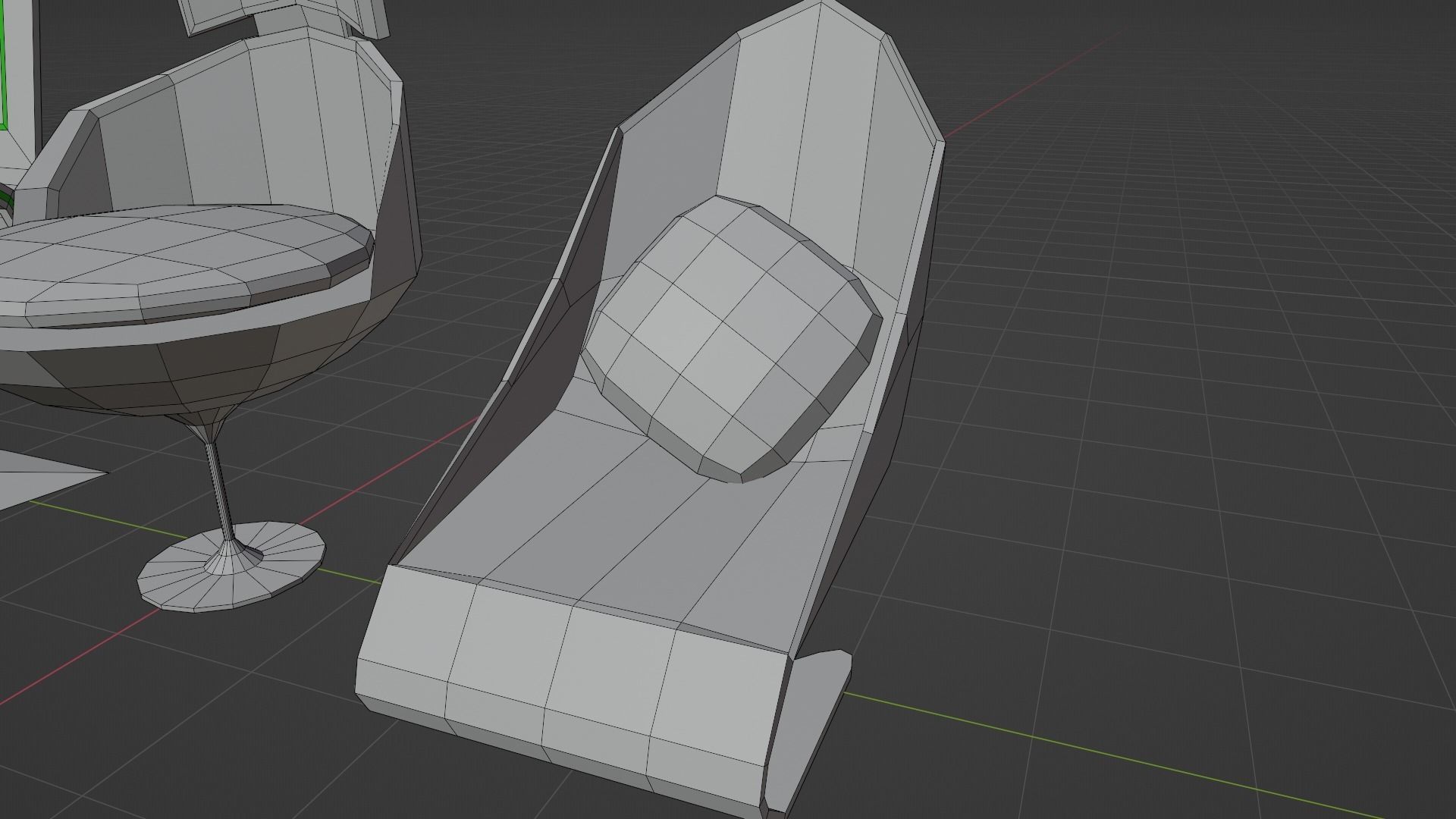 3D model Set chairs futuristic furniture VR / AR / low-poly | CGTrader