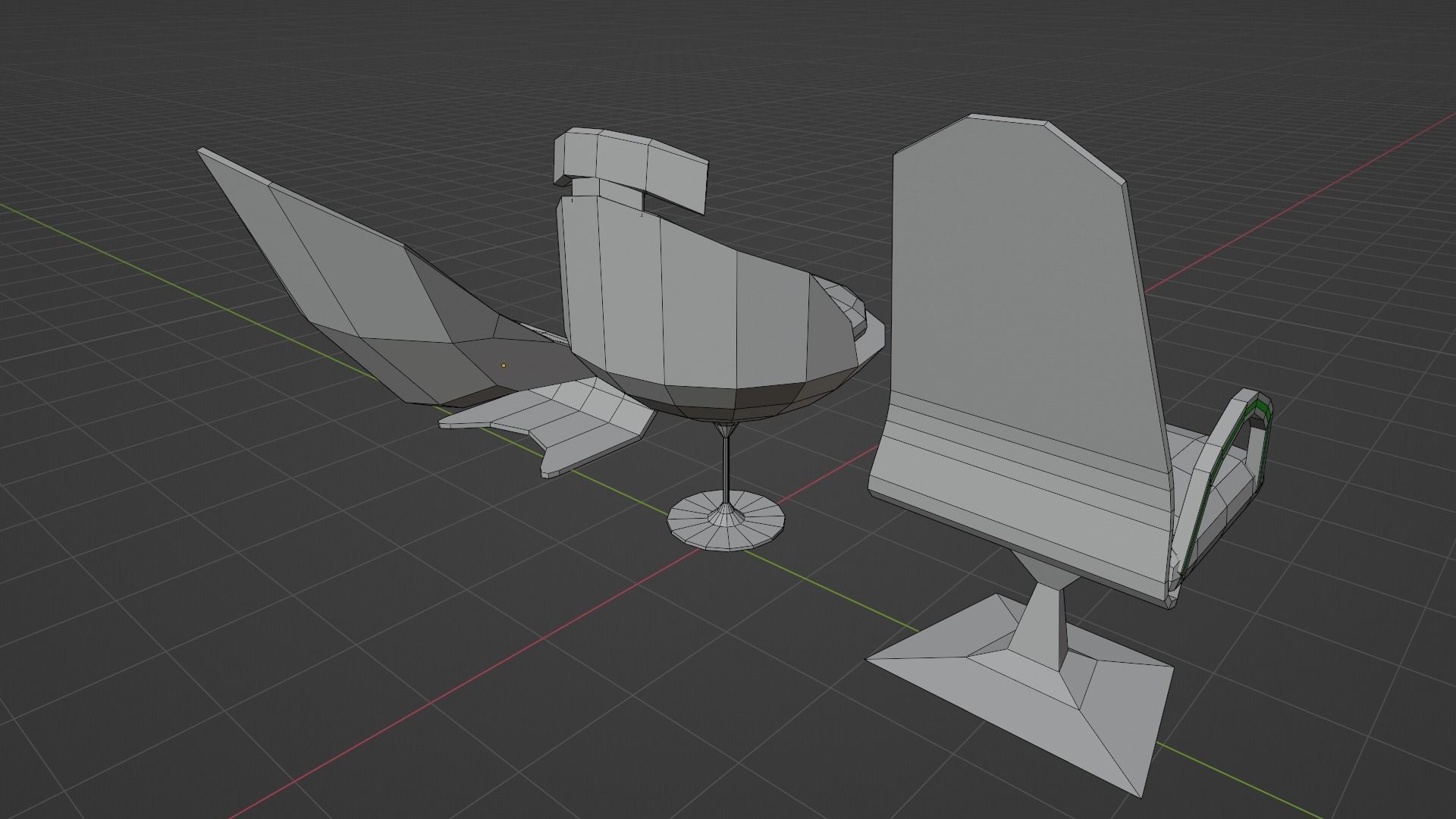 3D model Set chairs futuristic furniture VR / AR / low-poly | CGTrader