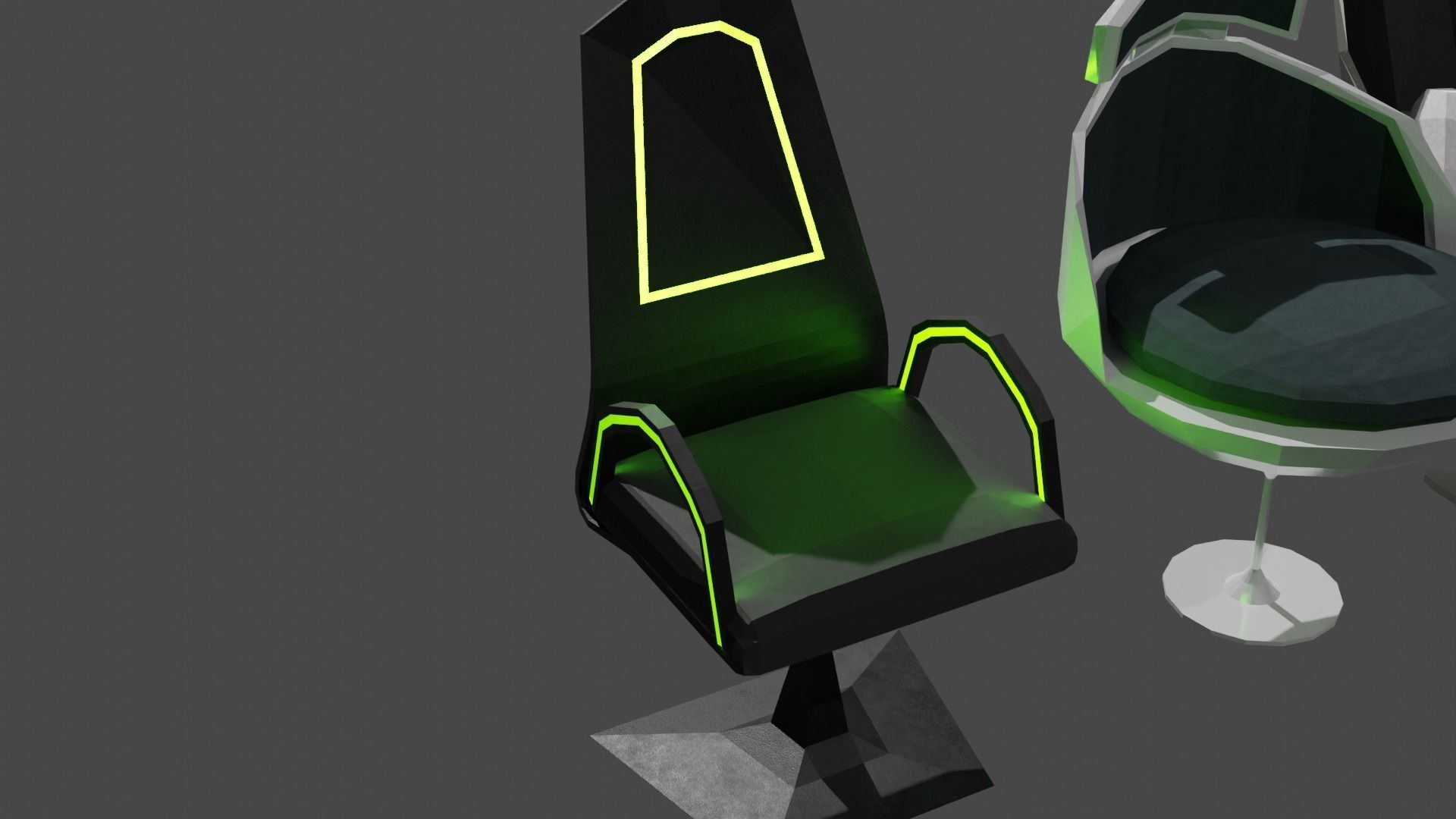 3D model Set chairs futuristic furniture VR / AR / low-poly | CGTrader