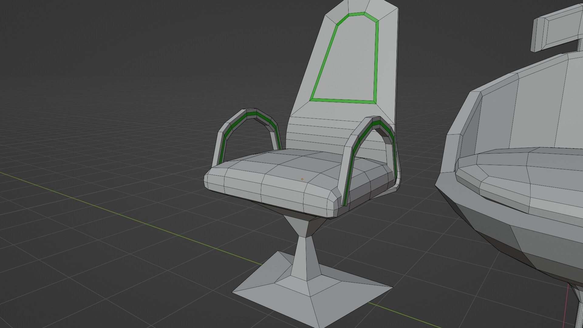 3D model Set chairs futuristic furniture VR / AR / low-poly | CGTrader