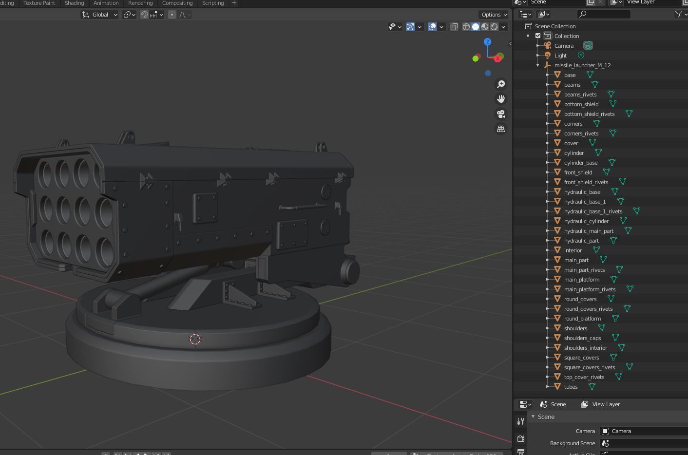 sci-fi missile launcher M-12 3D model | CGTrader