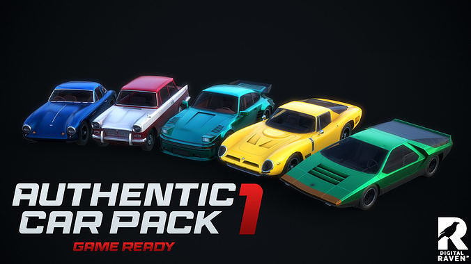 3D Model Collection Authentic Car Pack 1 Game Ready VR / AR / low-poly ...