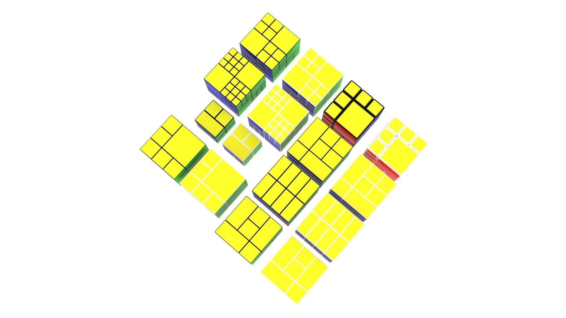 Bandage Cubes Set 3D model | CGTrader