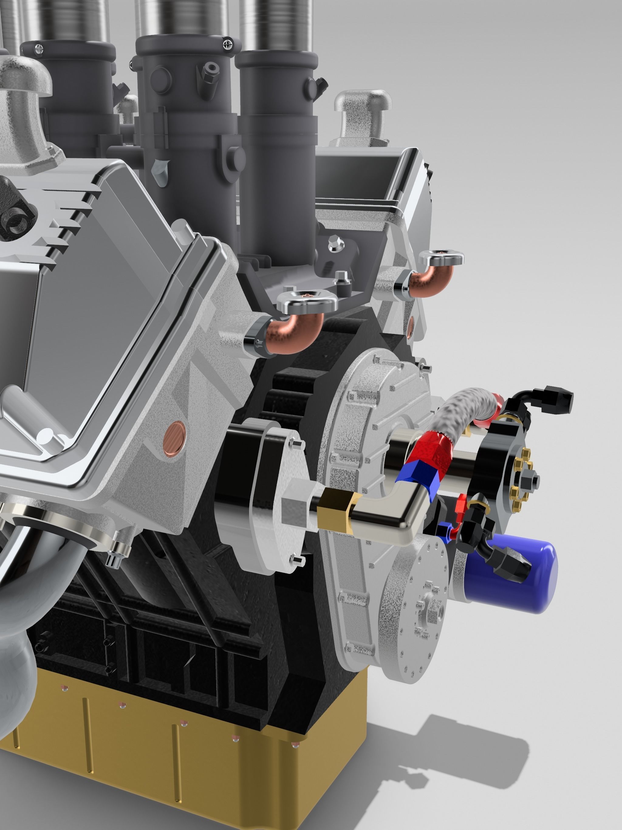 Vintage HEMI Hilborn Stacked Injection version Engine 3D model 3D ...