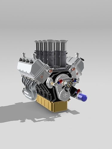 Vintage HEMI Hilborn Stacked Injection version Engine 3D model 3D ...