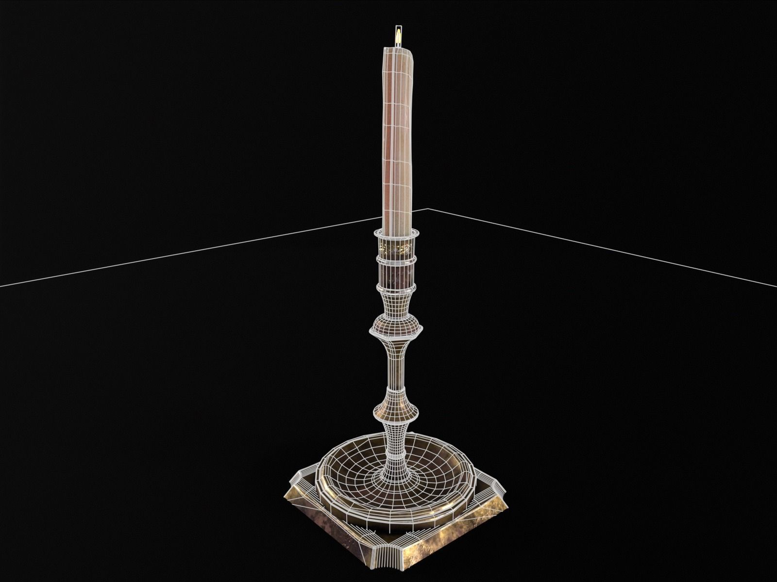 3D model Medieval Elegant Candlestick Holder Stand VR / AR / low-poly ...