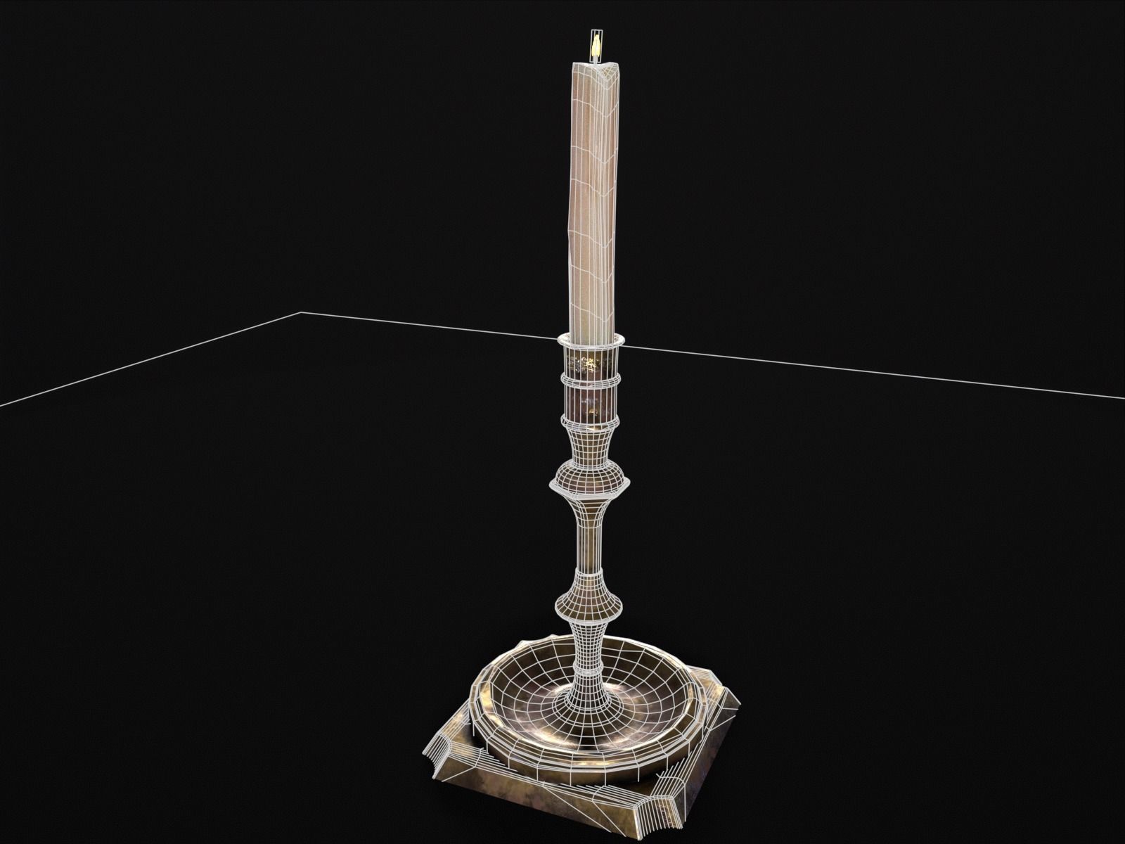 3D model Medieval Elegant Candlestick Holder Stand VR / AR / low-poly ...