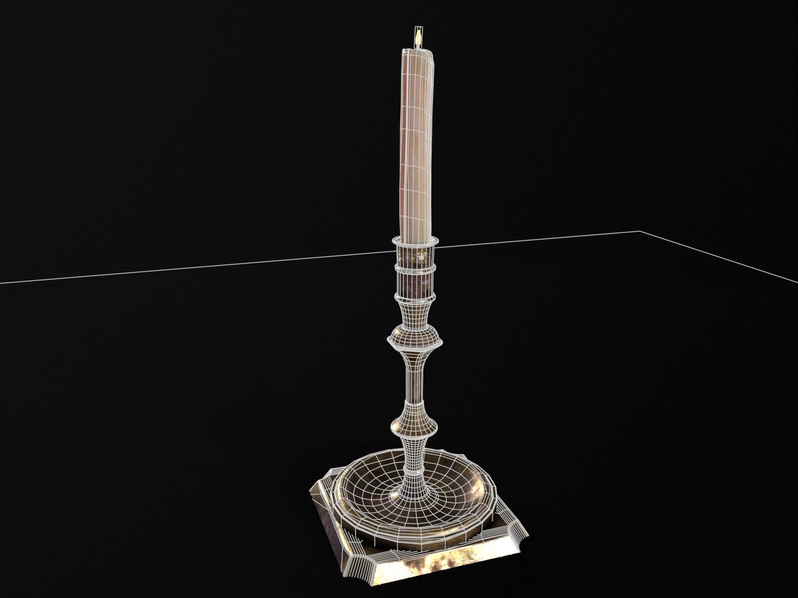 3D model Medieval Elegant Candlestick Holder Stand VR / AR / low-poly ...