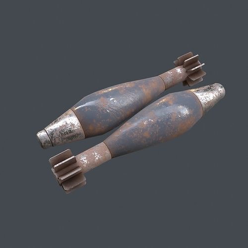 Mortar Projectile 60mm 3D model | CGTrader