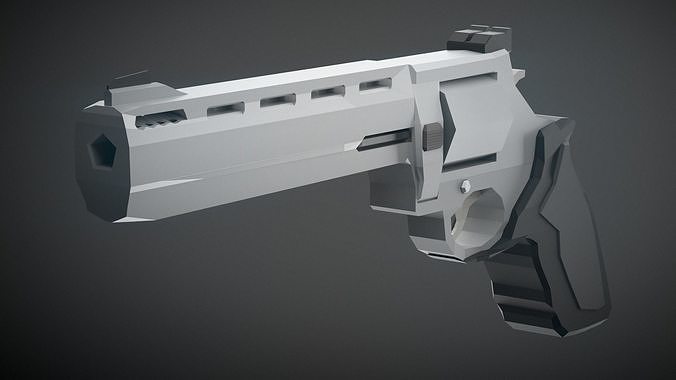 Low Poly Revolver free 3D model | CGTrader