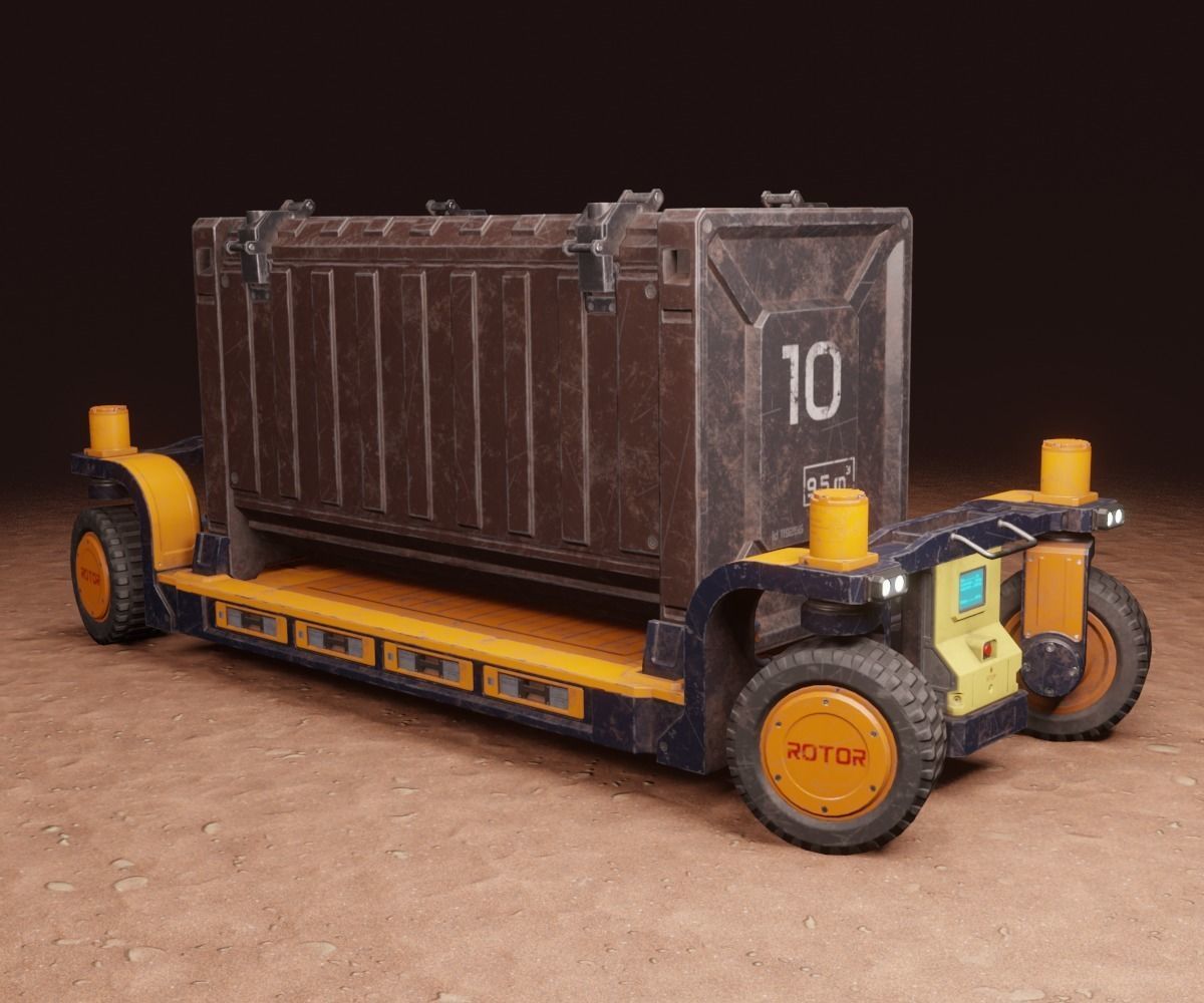 3D model Sci-Fi Mining Transport Drone VR / AR / low-poly | CGTrader