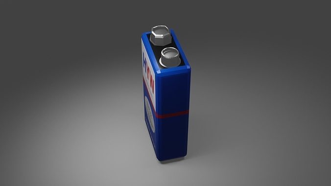 9 volt battry model fbx file 3D model | CGTrader