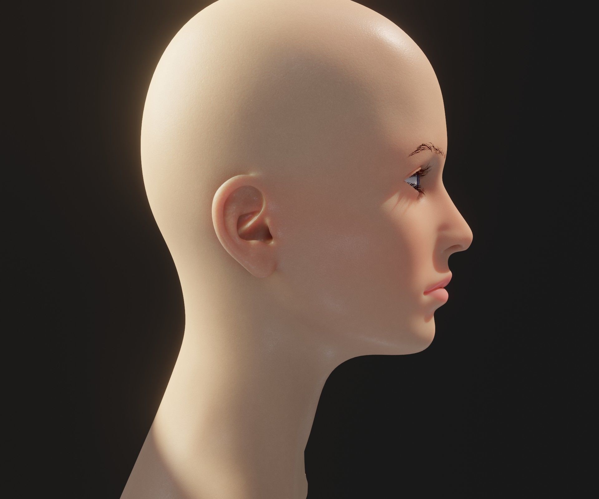 Realistic Female Head 3D Model Animated with Facial Expressions 3D ...