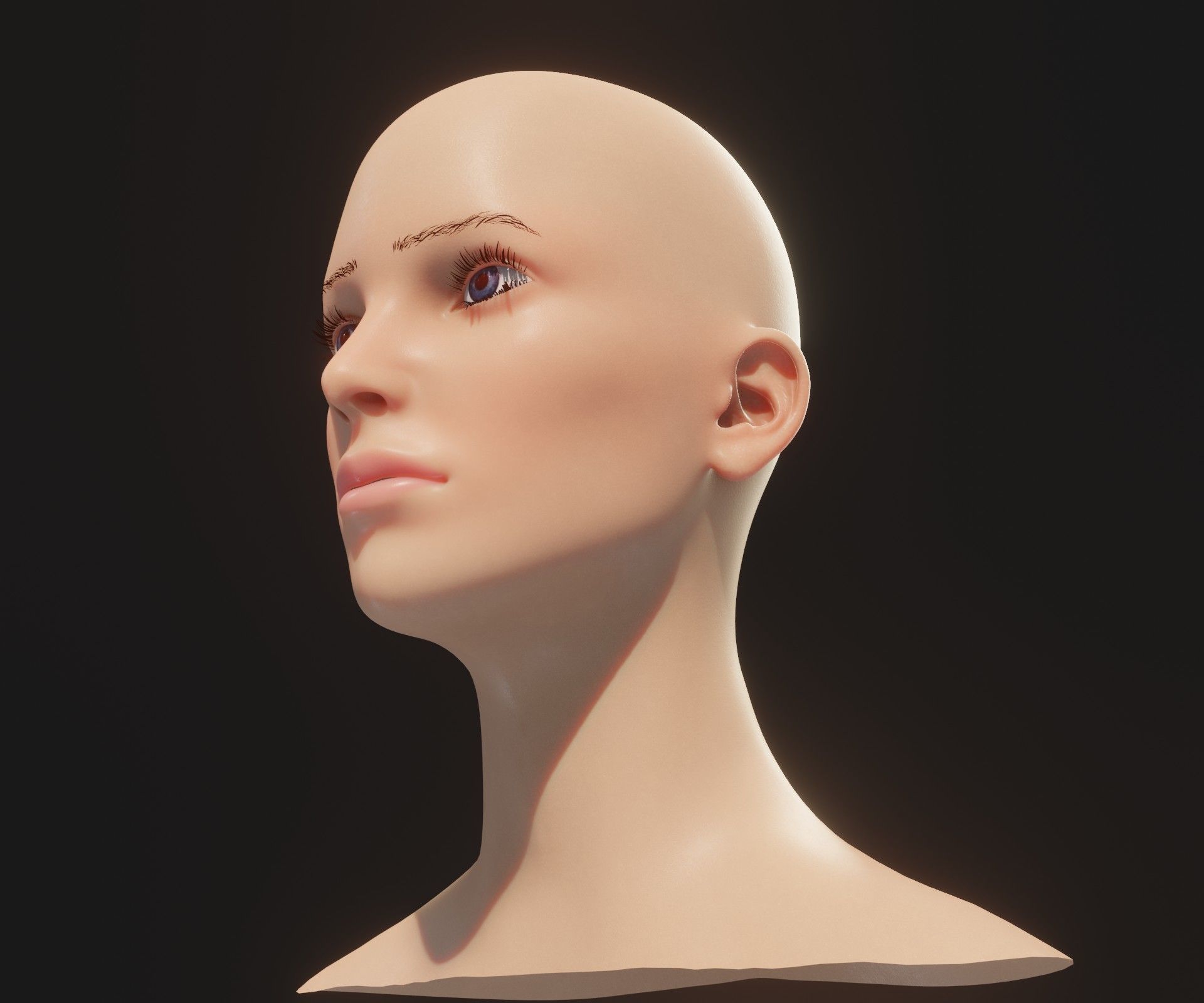 Realistic Female Head 3D Model Animated with Facial Expressions 3D ...