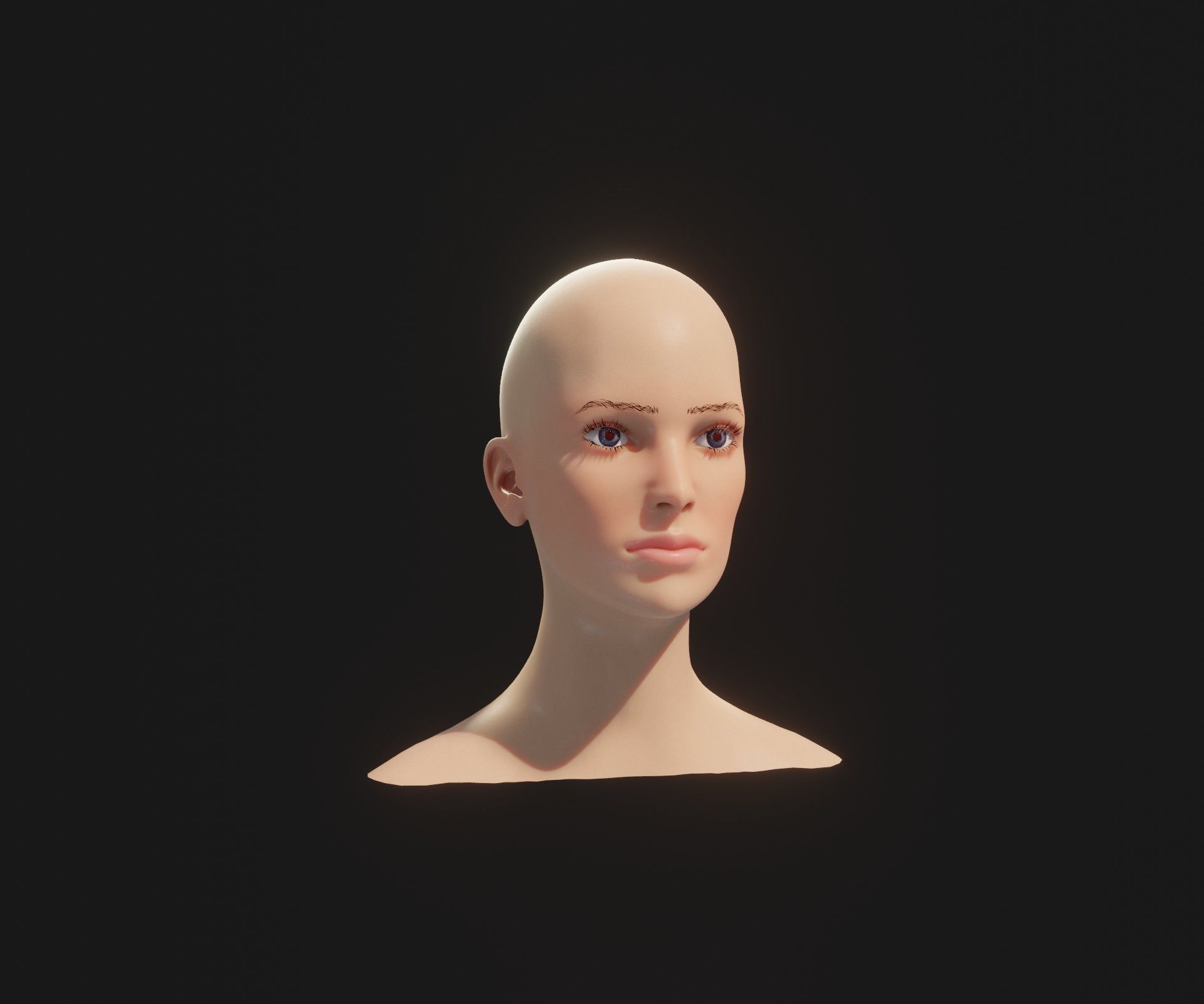 Realistic Female Head 3D Model Animated with Facial Expressions 3D ...