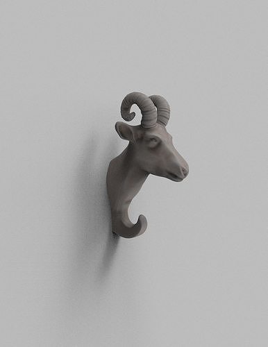 Goat Wall Hook 3D model 3D printable | CGTrader